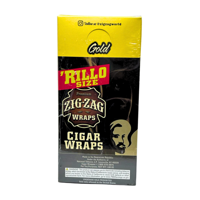 Zig Zag Rillo Size Gold Cigar Wraps 60CT – Vega Smokes